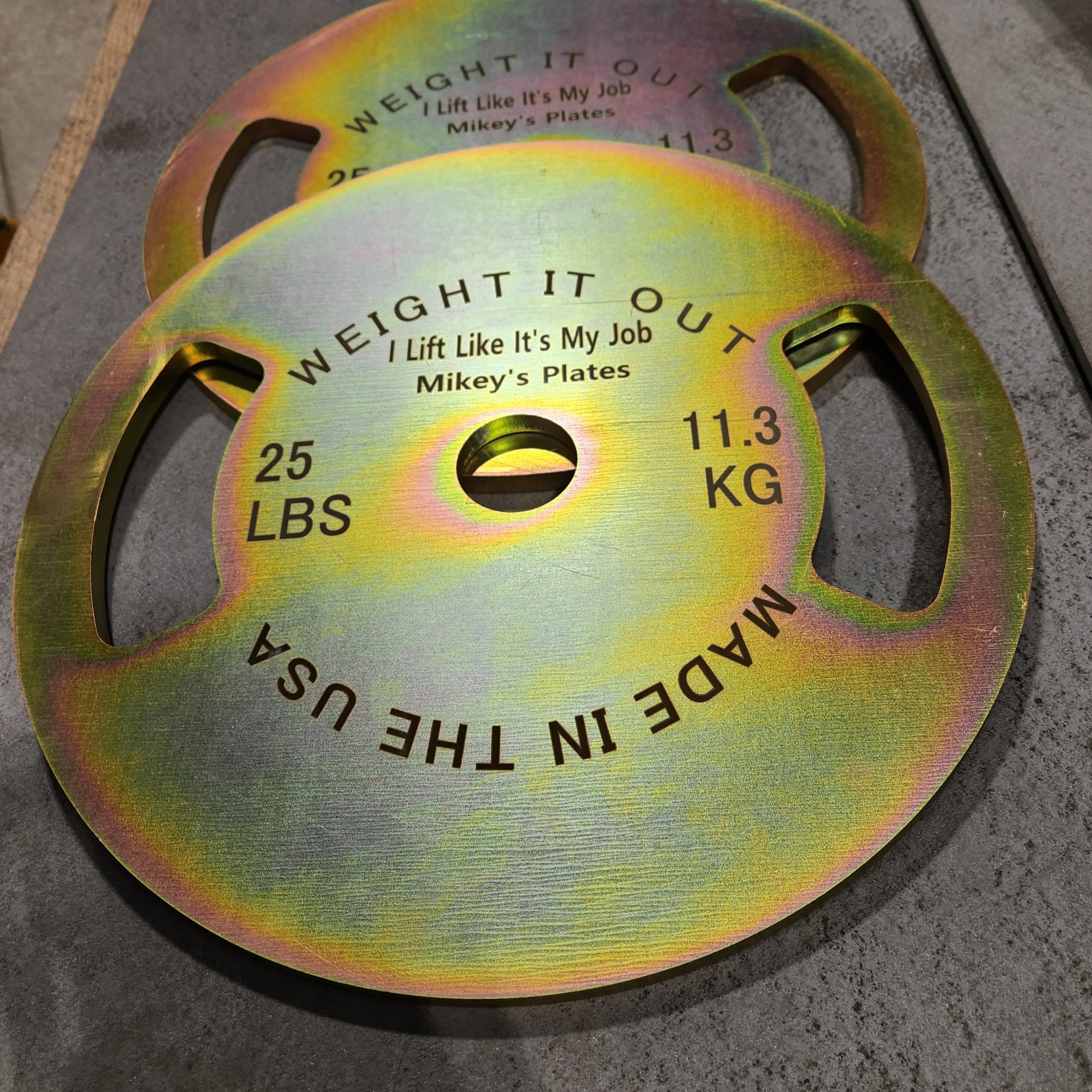 Custom Engraved Solid Steel Calibrated Weight Plate Pairs - Weight It Out
